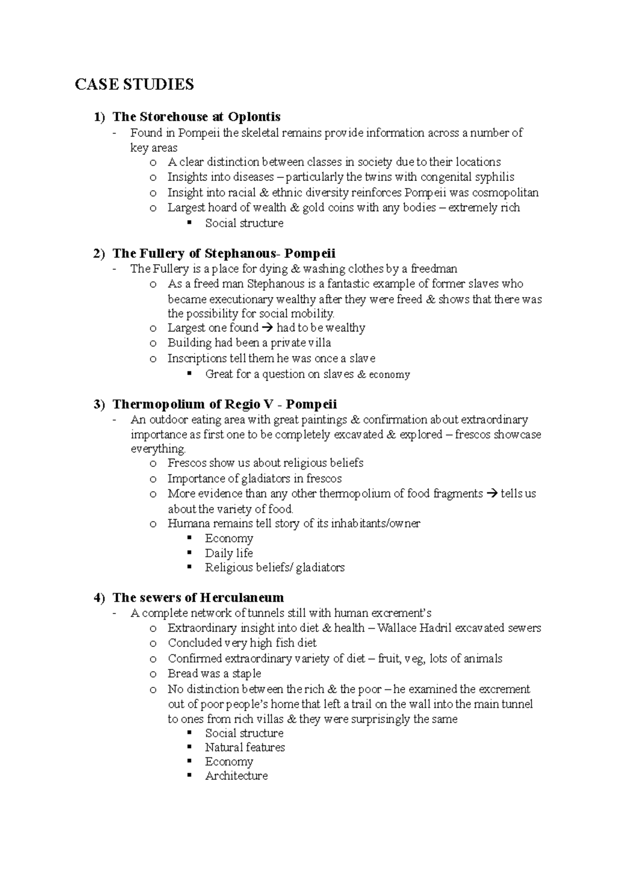 H+P Notes - CASE STUDIES 1) The Storehouse at Oplontis - Found in ...