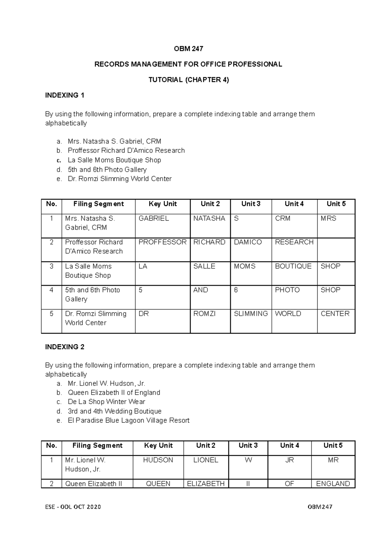 Tutorial 4 Muhammad ALIF Haikal BIN Azman - OBM 247 RECORDS MANAGEMENT FOR OFFICE PROFESSIONAL ...