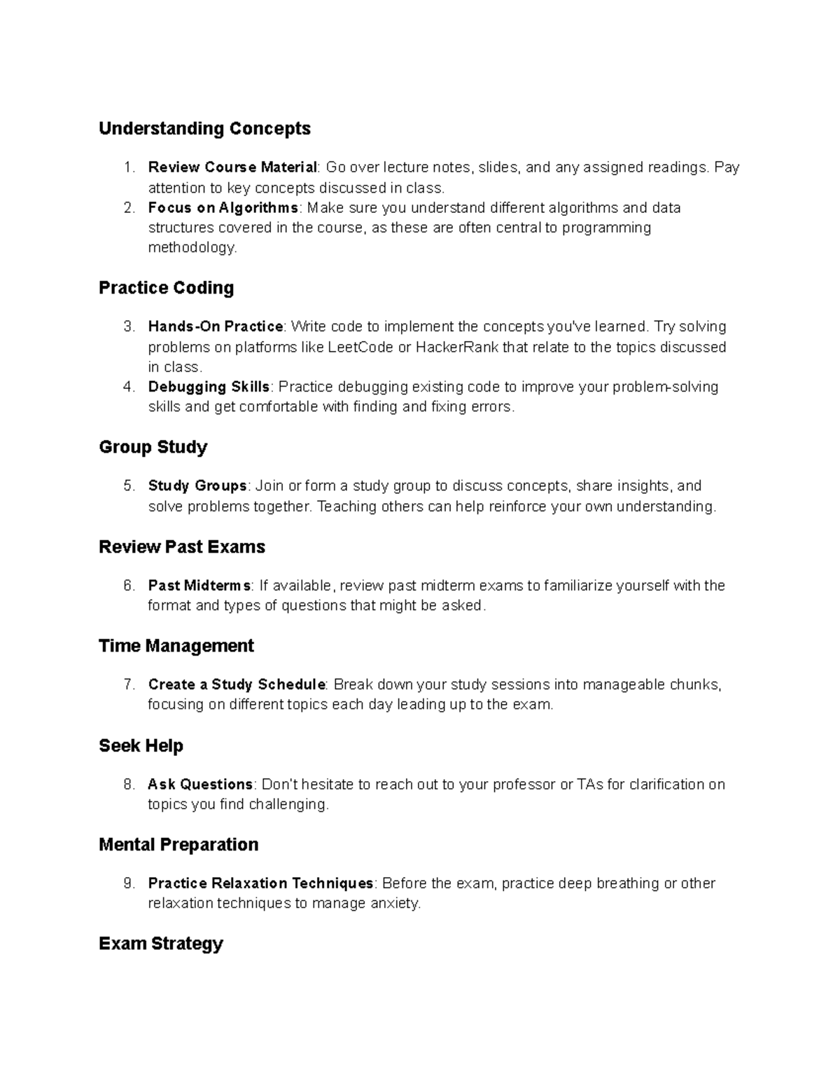 COEN 244 midterm tips - Understanding Concepts Review Course Material ...