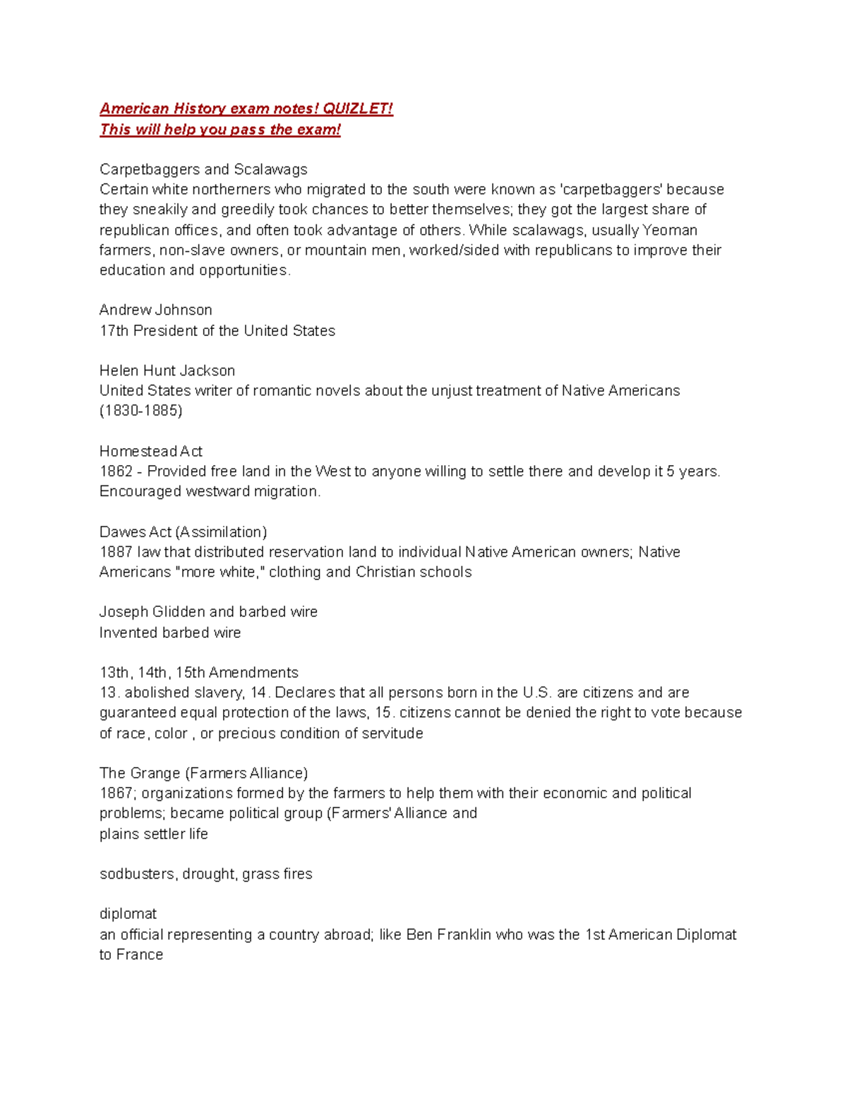 American history - this will help a lot to study! - American History ...