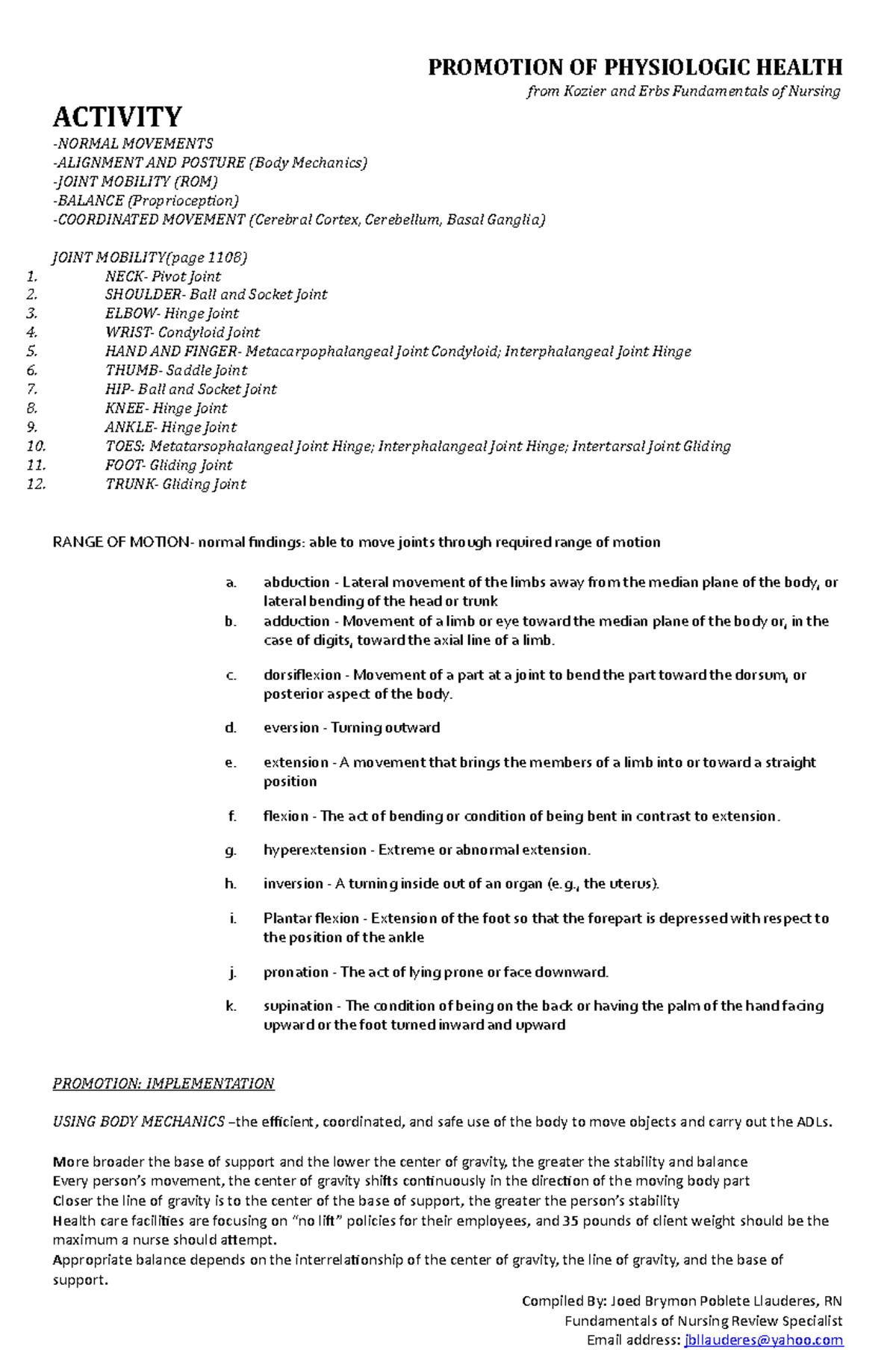 Physiologic- Health[ 1878] - from Kozier and Erbs Fundamentals of ...