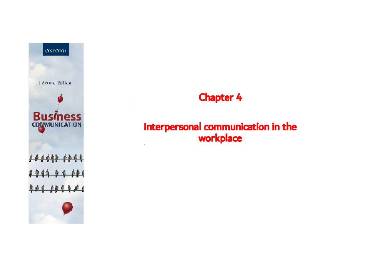 Interpersonal communication chap4 - Chapter 4 Interpersonal ...