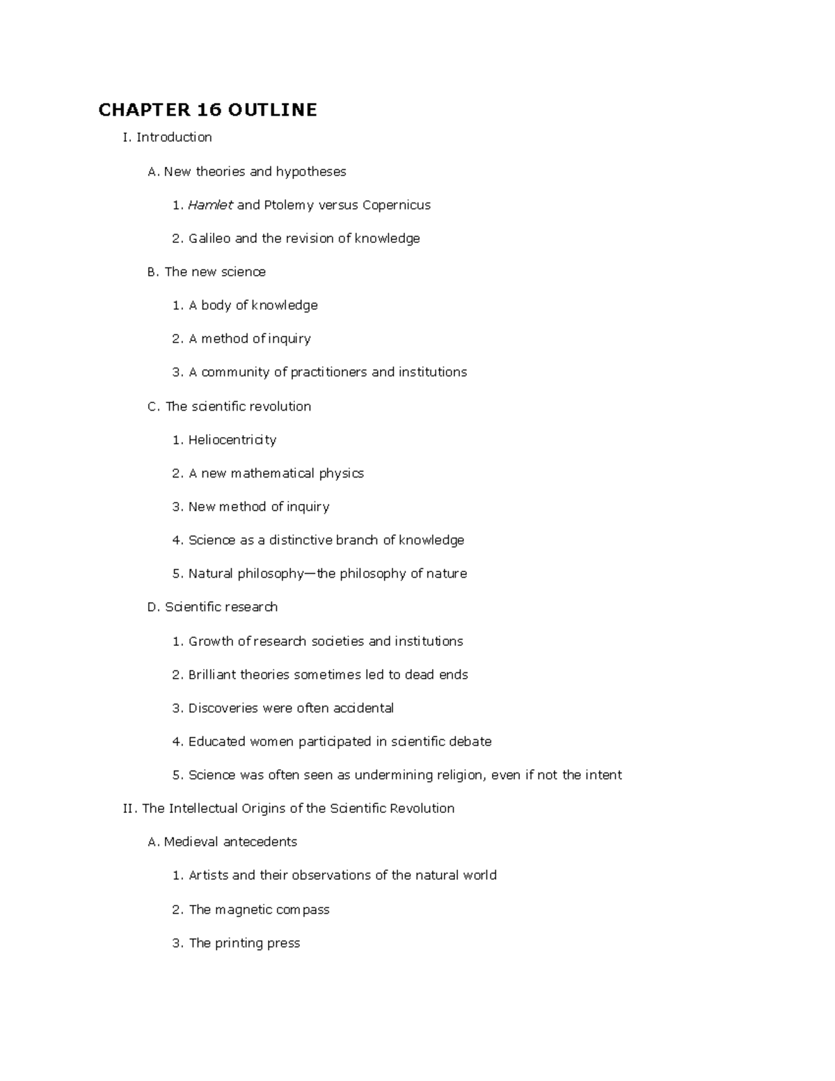 Chapter 16 Outline - CHAPTER 16 OUTLINE I. Introduction A. New theories ...