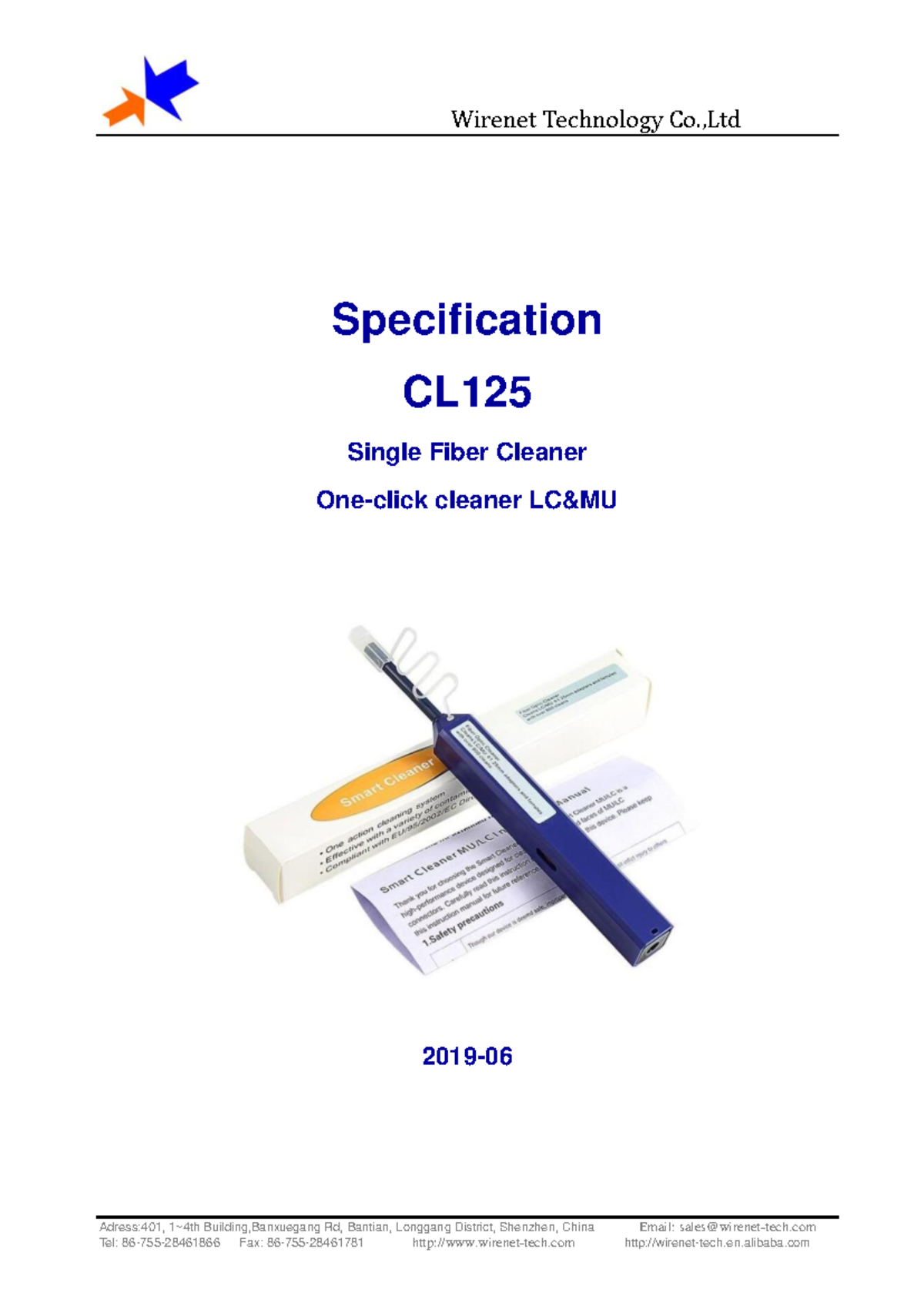 Wirenet LC one-click cleaner - Adress:401, 1~4th Building,Banxuegang Rd ...