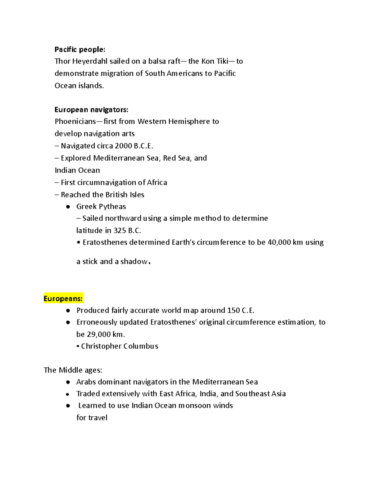 Chapter1 lecture notes - Pacific people: Thor Heyerdahl sailed on a ...