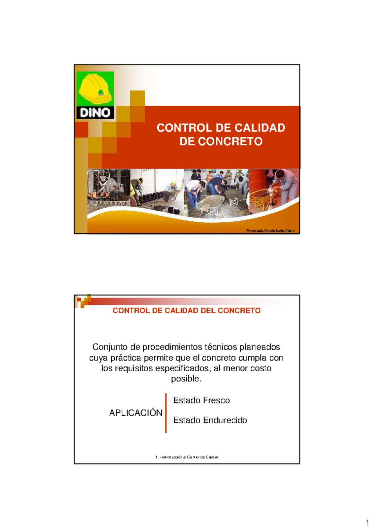 Control Calidad Concreto - 1 .- Introducción al Control de Calidad ...