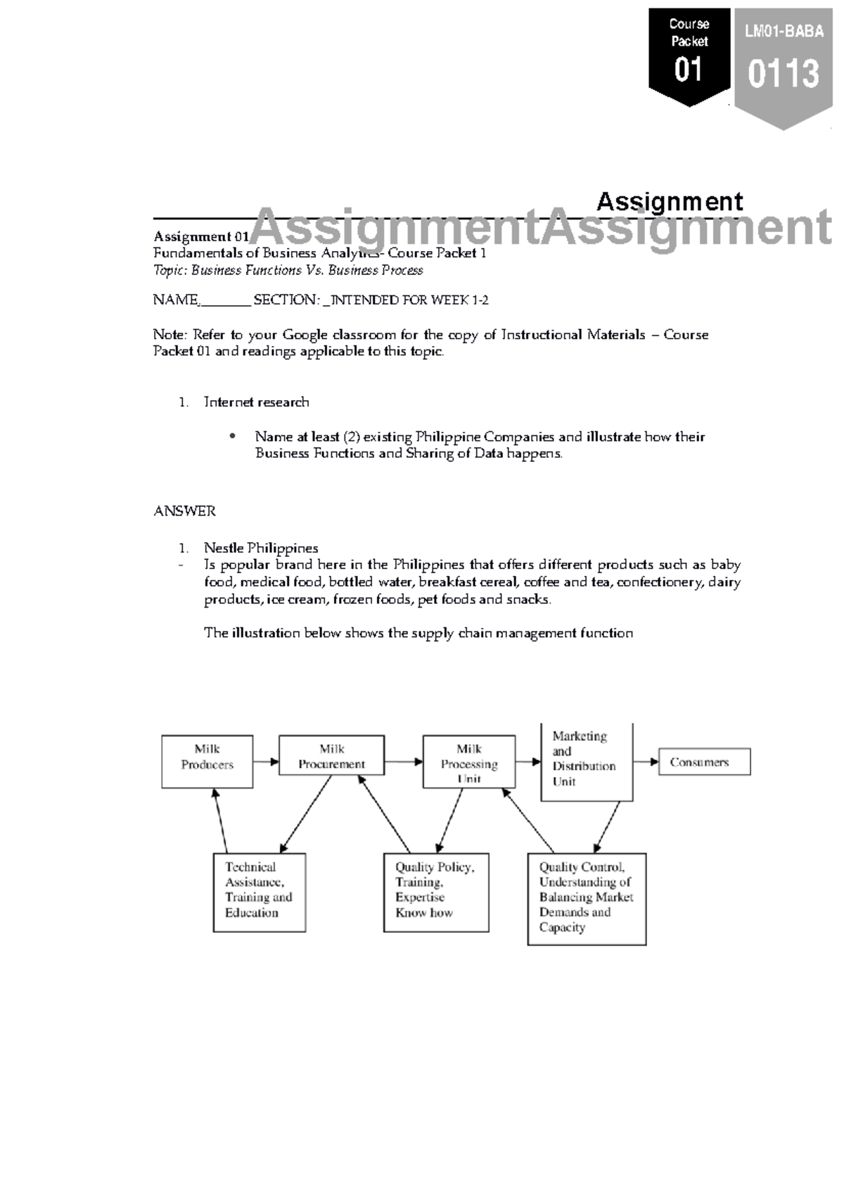 Assignment Fundamentals Cp01 Assignment Assignment 01 Fundamentals Of Business Analytics
