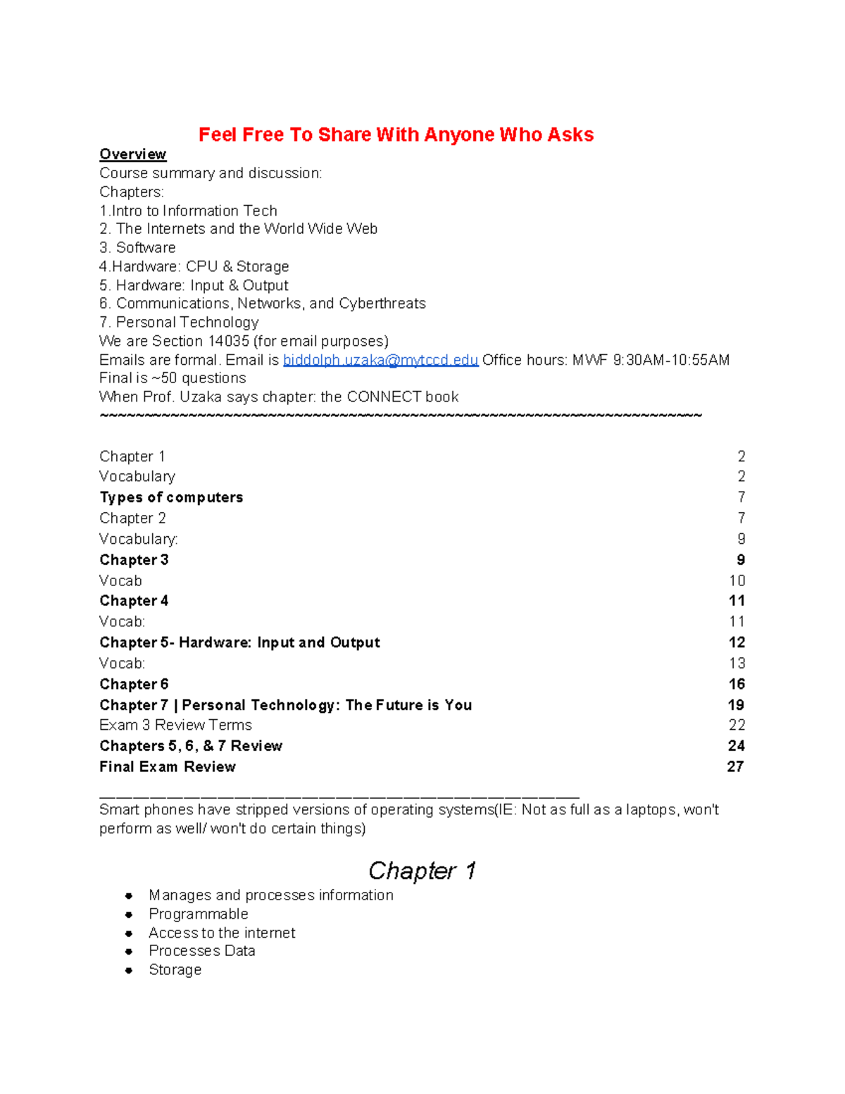 BCIS Class Notes - Feel Free To Share With Anyone Who Asks Overview ...