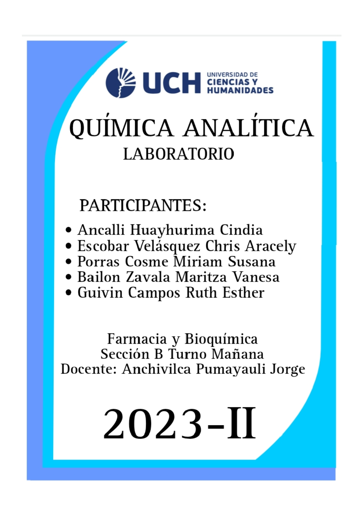 Laboratorio de Química Analítica - Práctica N°1 Química Analítica Determinación Gravimétrica del ...