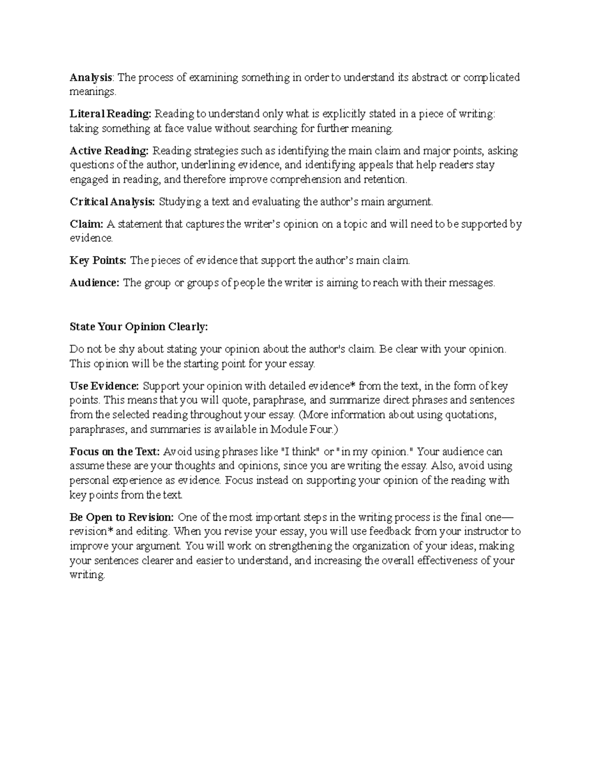 English Comp One Module Three Notes - ENG122 - SNHU - Studocu