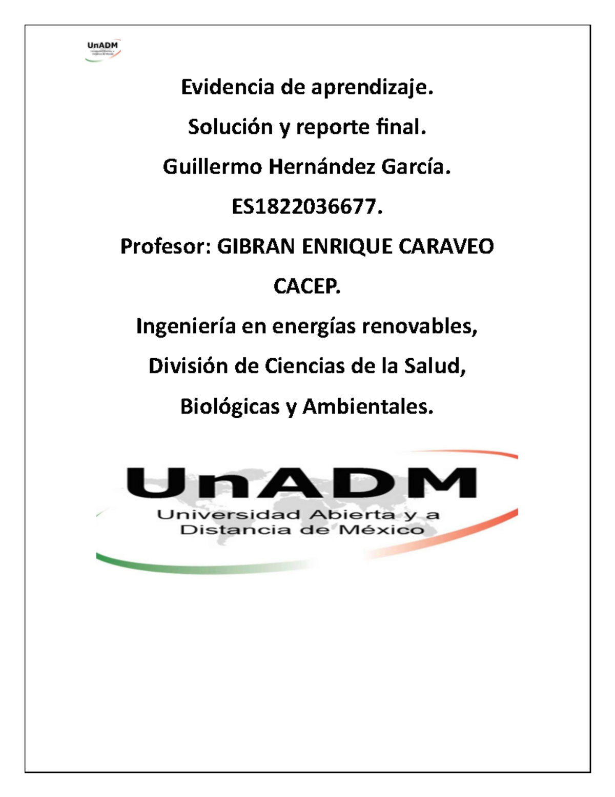 ETER1 U3 EA GUHG - practicas. - Evidencia de aprendizaje. Solución y ...