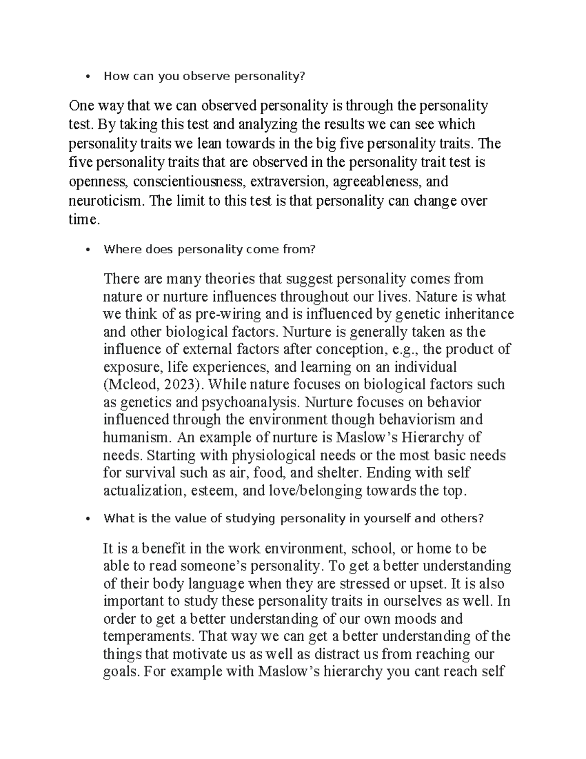 How can you observe personality - By taking this test and analyzing the ...