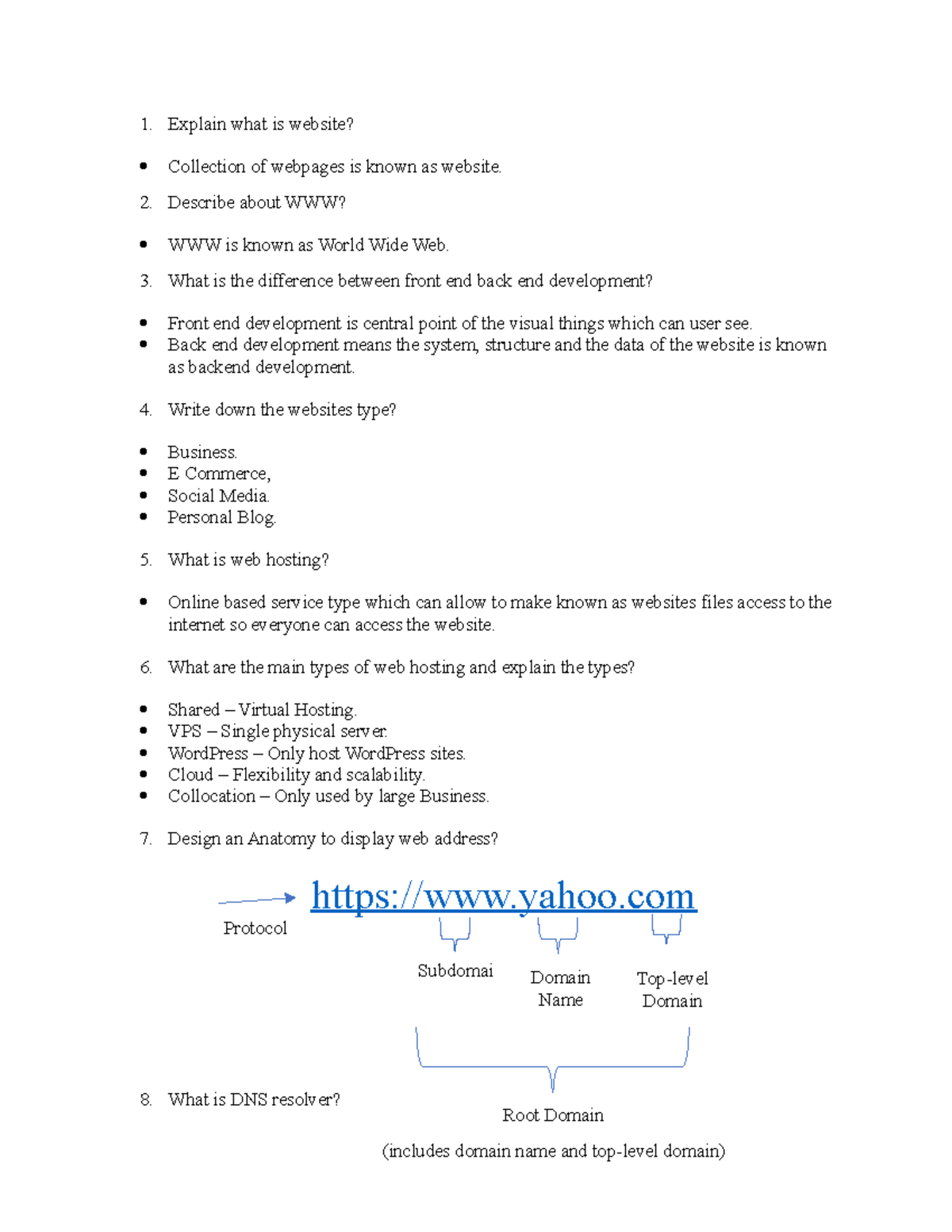 WDD Class Task 1 - hii - Explain what is website? Collection of ...