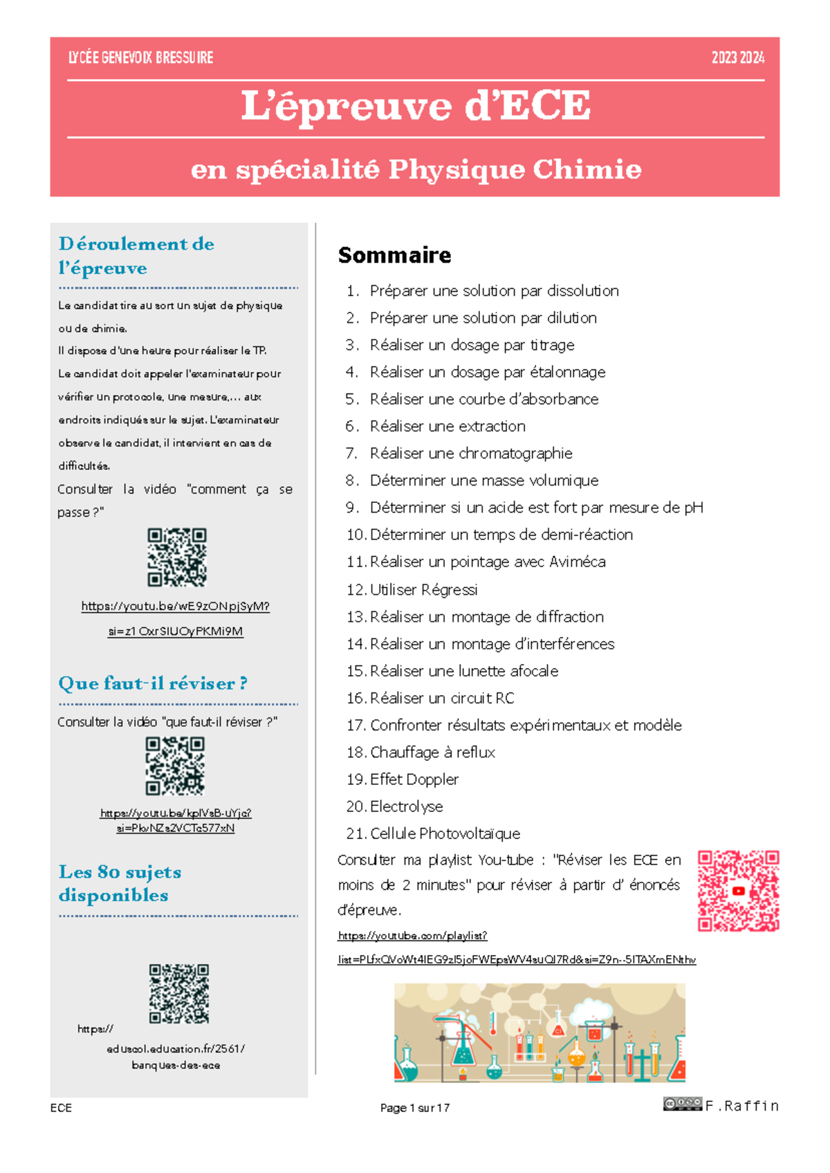 Livret ECE Bac 2024 - revision ece - Sommaire Préparer une solution par ...