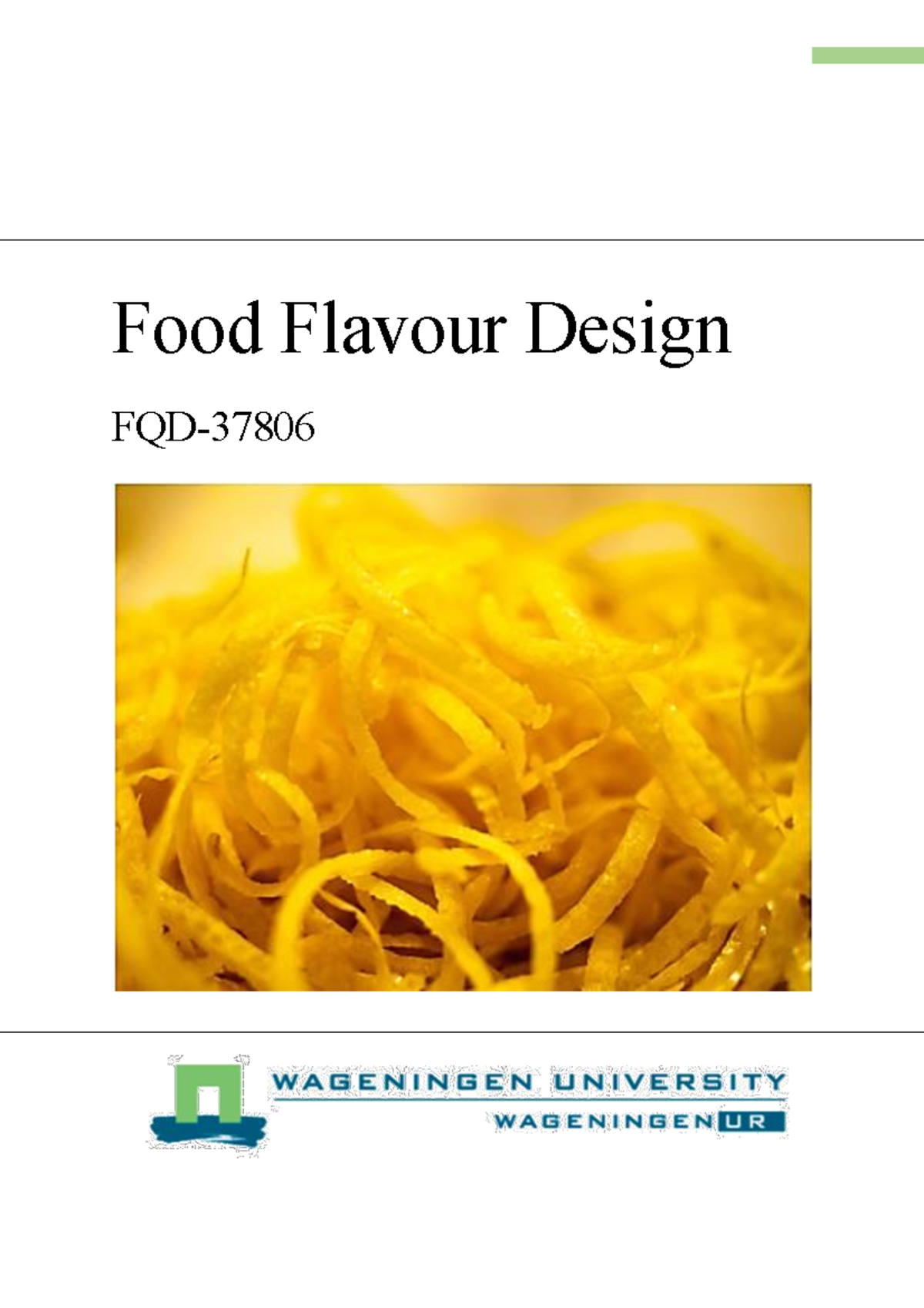 Food Flavour Design - Reader 2023-2024 - Food Flavour Design FQD- 37806 ...
