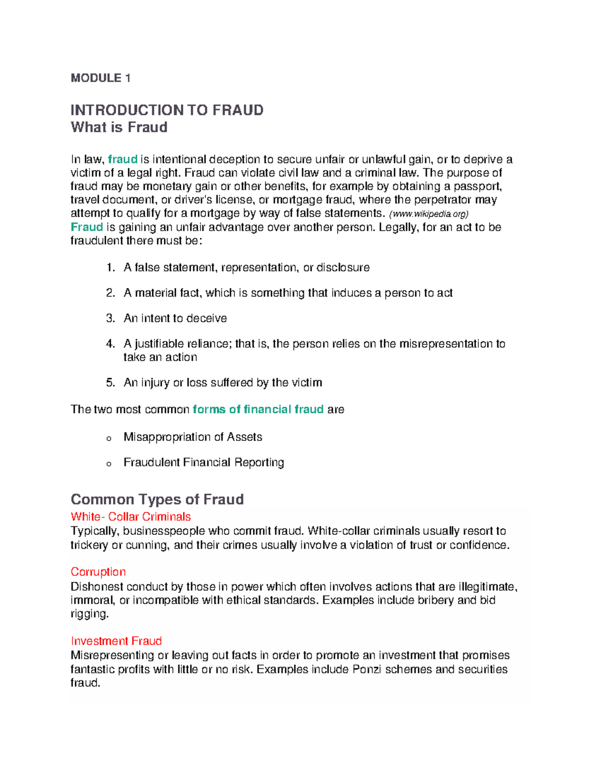 Auditing IN A Computer Information System Environment - MODULE 1 ...