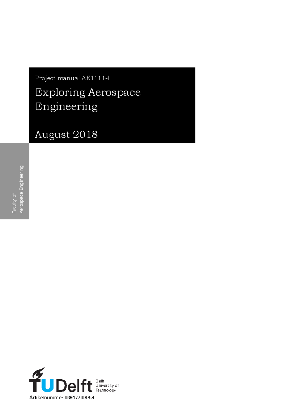 Project manual AE1111-I - Exploring Aerospace engineering - 2018 ...