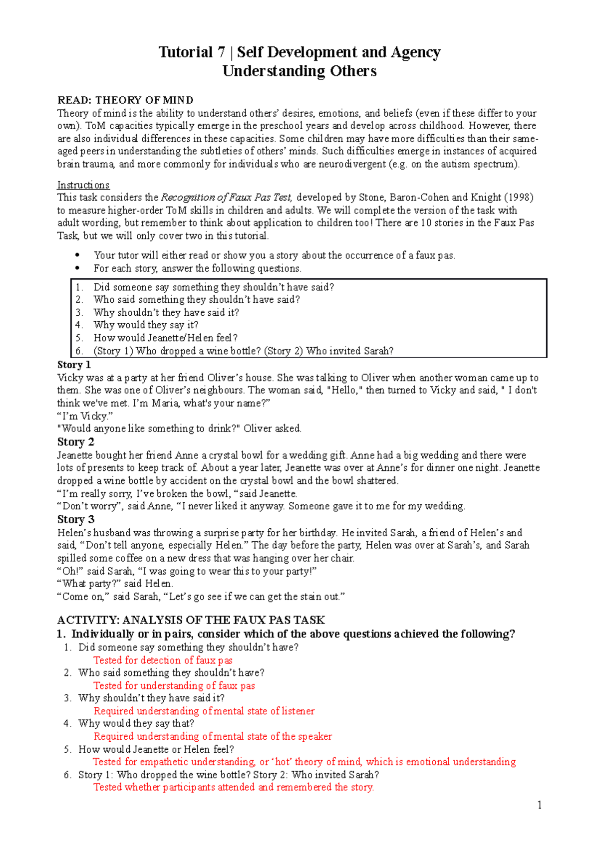 Booklet 7 Other Development - Tutorial 7 | Self Development and Agency ...