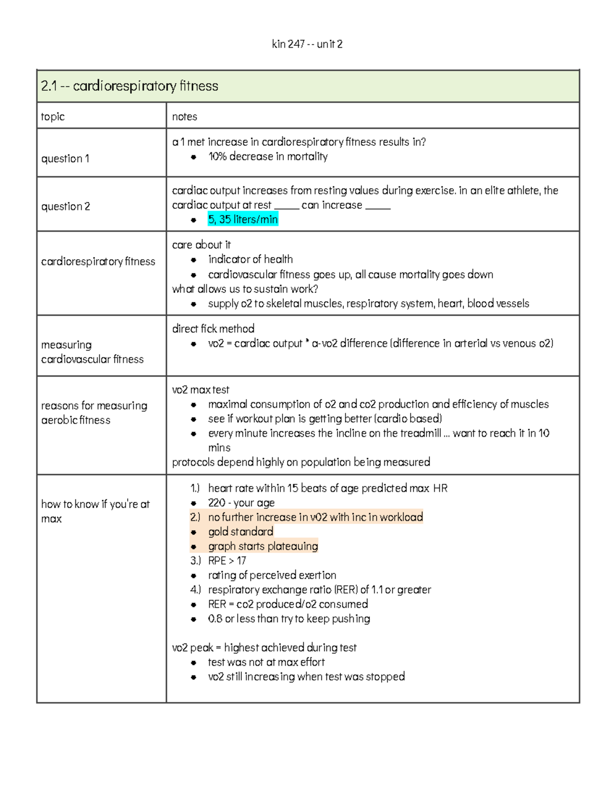 Kin 247 - unit 2 - got an A in the course! - kin 247 - unit 2 2 ...