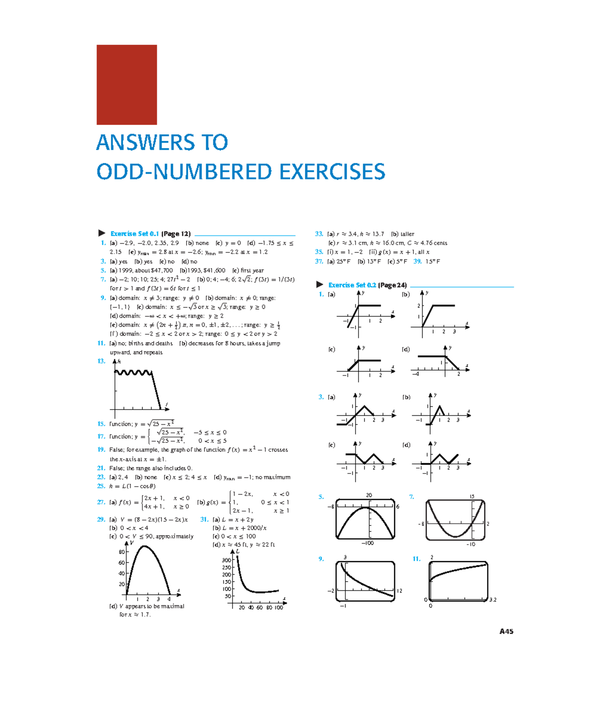 Anton.Diff - Summary Anton - A ANSWERS TO ODD-NUMBERED EXERCISES Exercise Set 0 (Page 12) (a) − ...