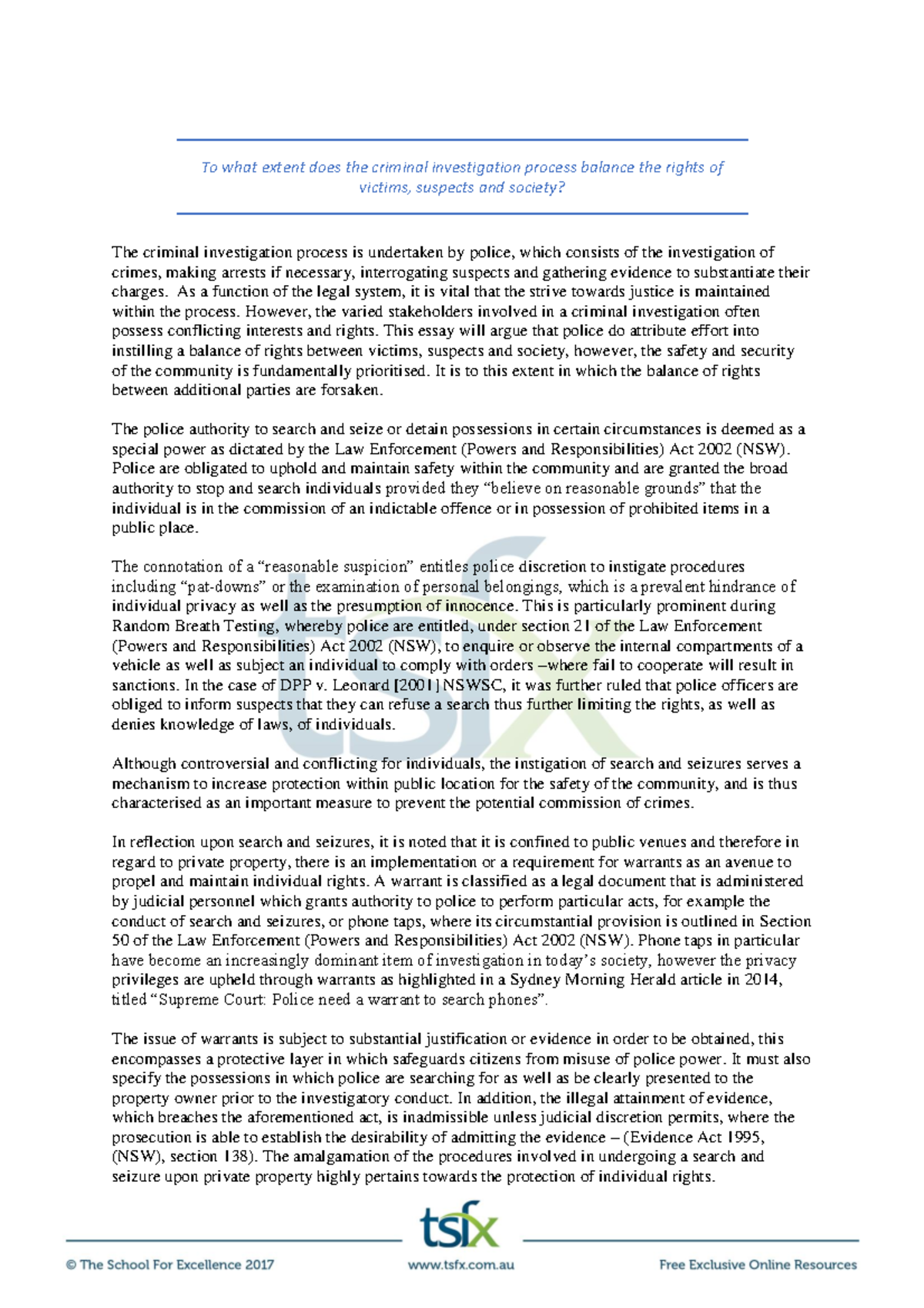 12 Legal Studies Criminal Investigation Process Nita Kong A - To what ...