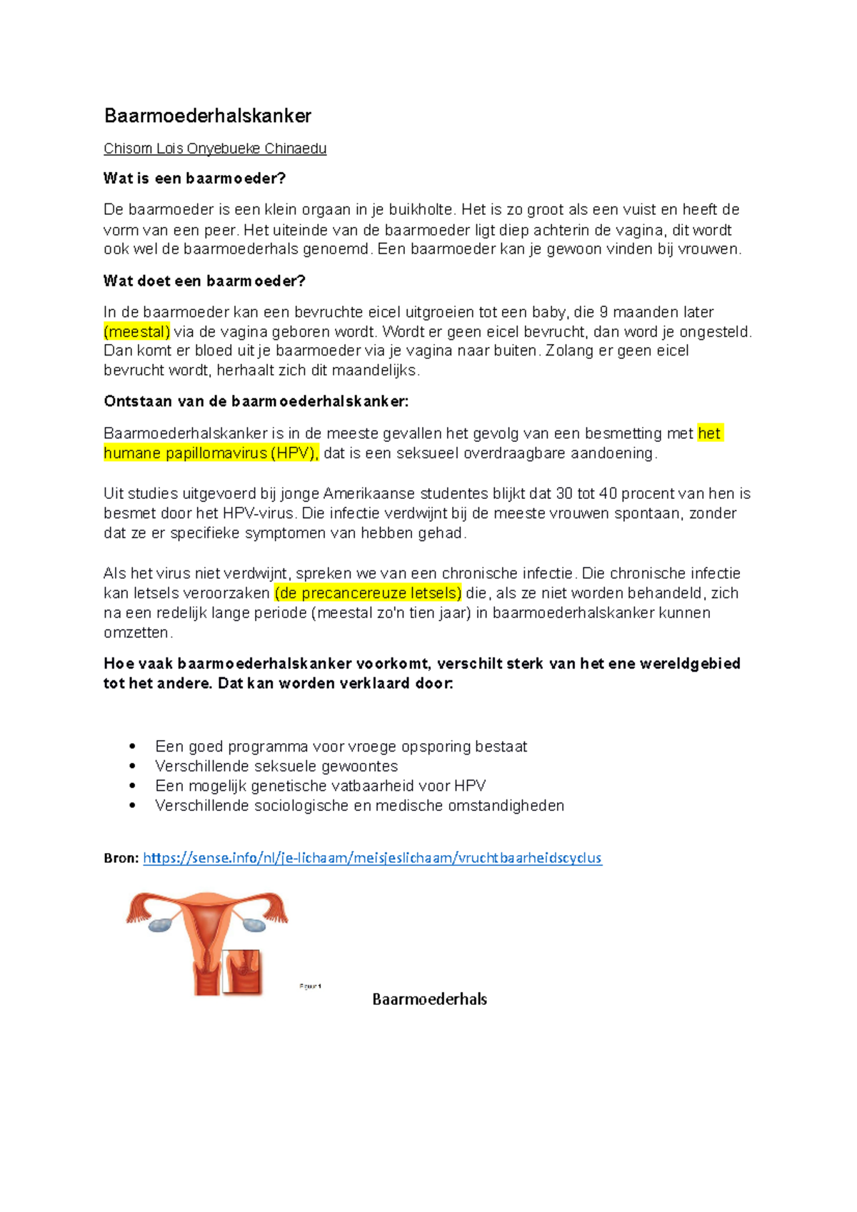 Baarmoederhals kanker - Baarmoederhalskanker Chisom Lois Onyebueke ...