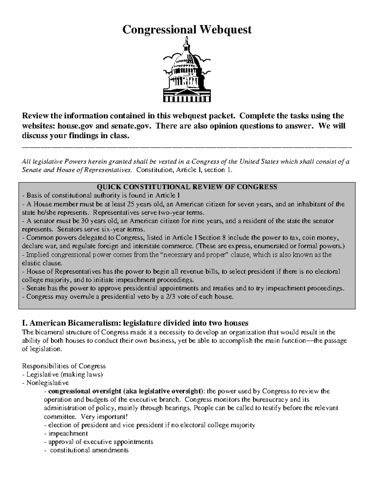 Kami Export - Congressional Webquest - Congressional Webquest Review ...