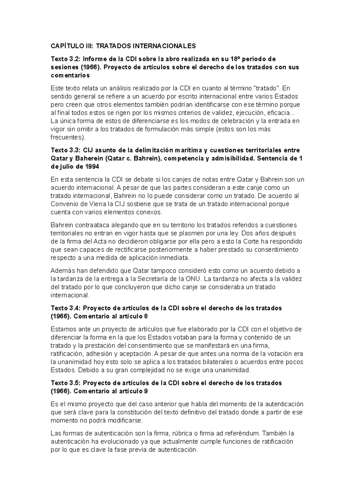 Textos inter - CAPÍTULO III: TRATADOS INTERNACIONALES Texto 3: Informe ...