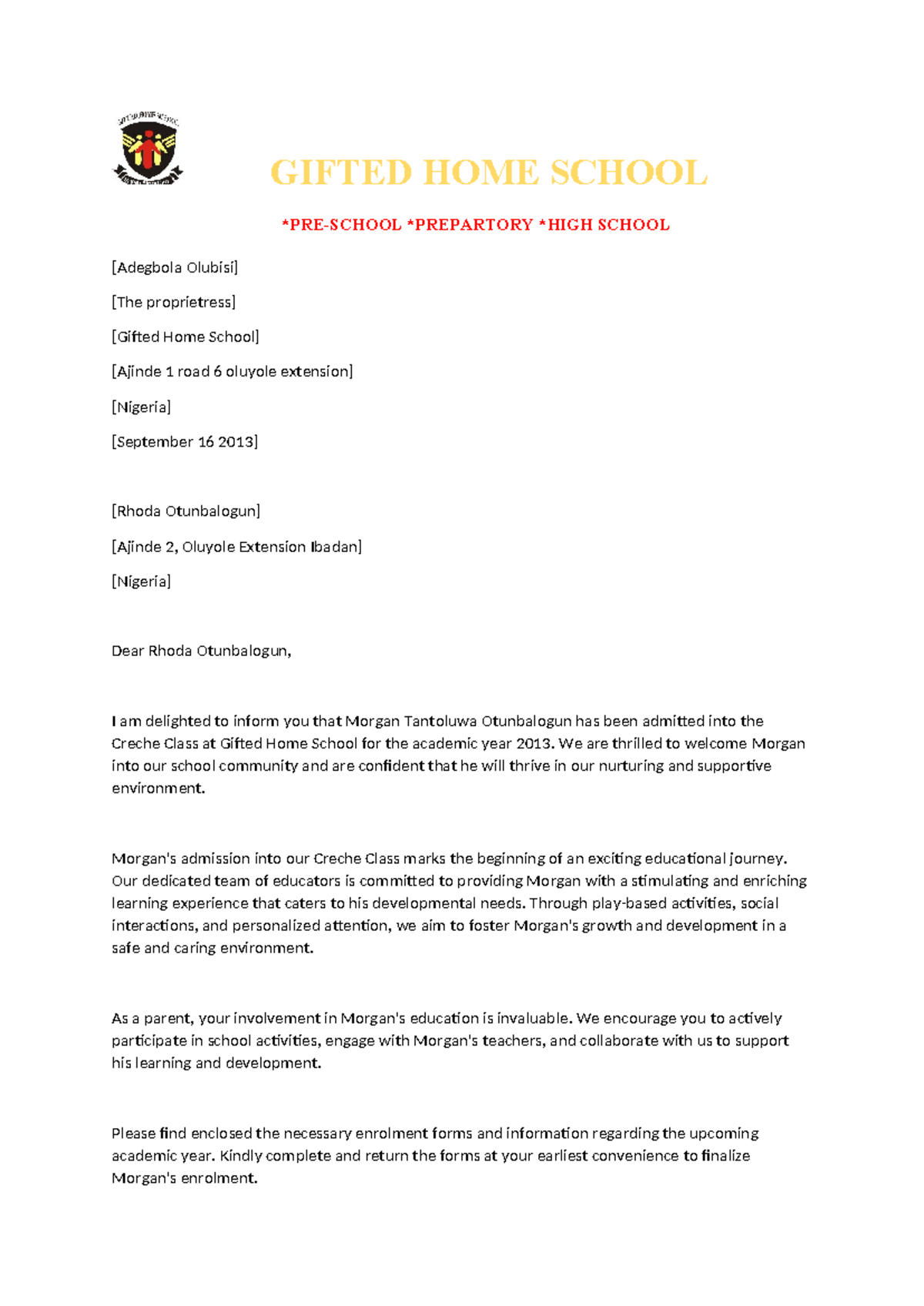 Admission letter - Summary Social Work ASWB Bachelors Exam Guide ...