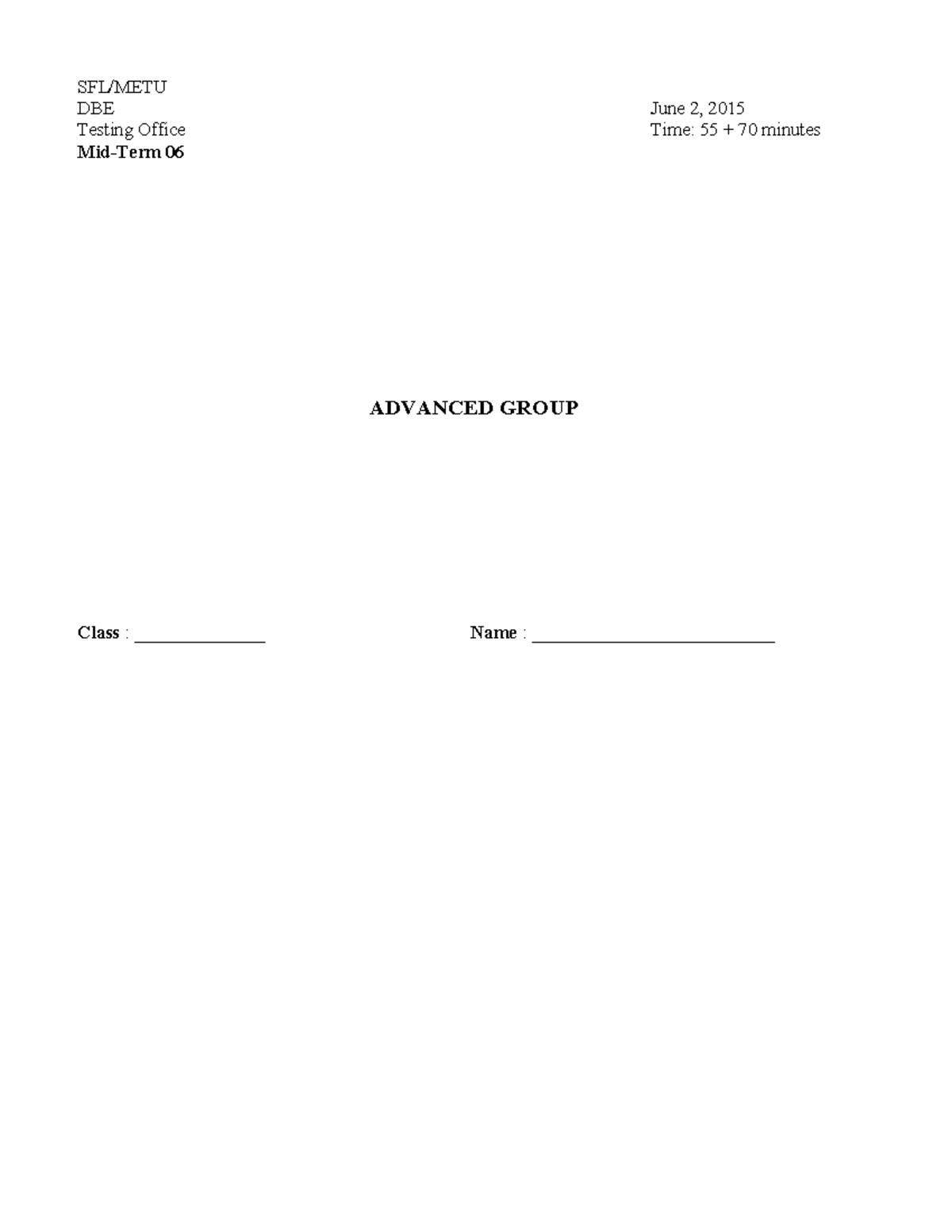 Exam Spring 2016, questions and answers - SFL/METU DBE Testing Office ...