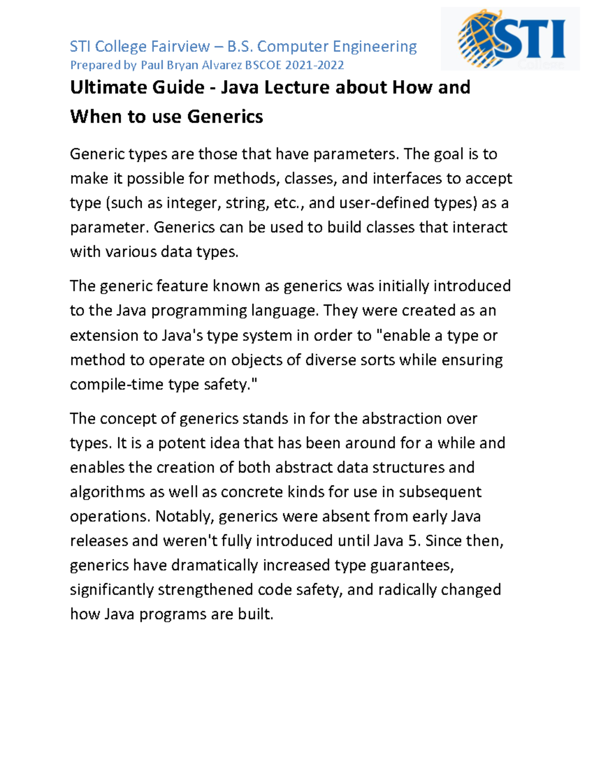 Ultimate Guide - Java Lecture about How and When to use Generics ...