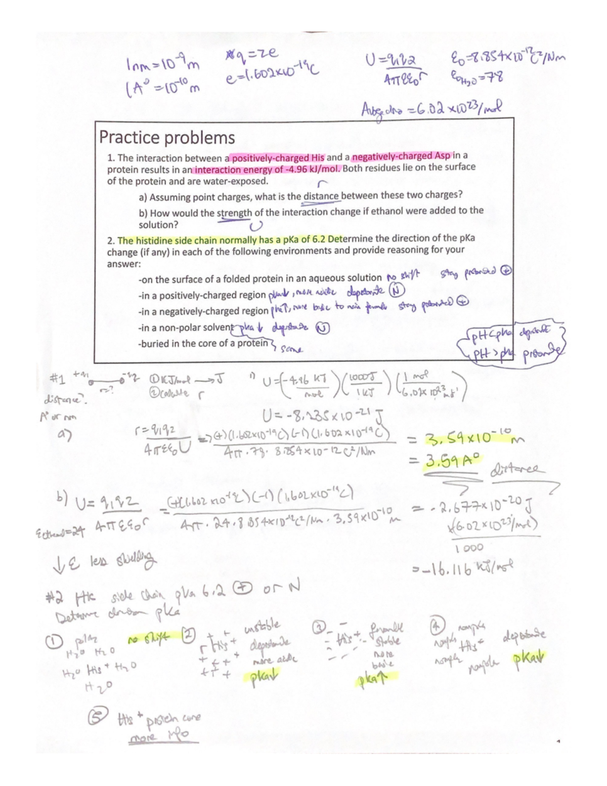 Practice problems - CHEM 375 - Studocu