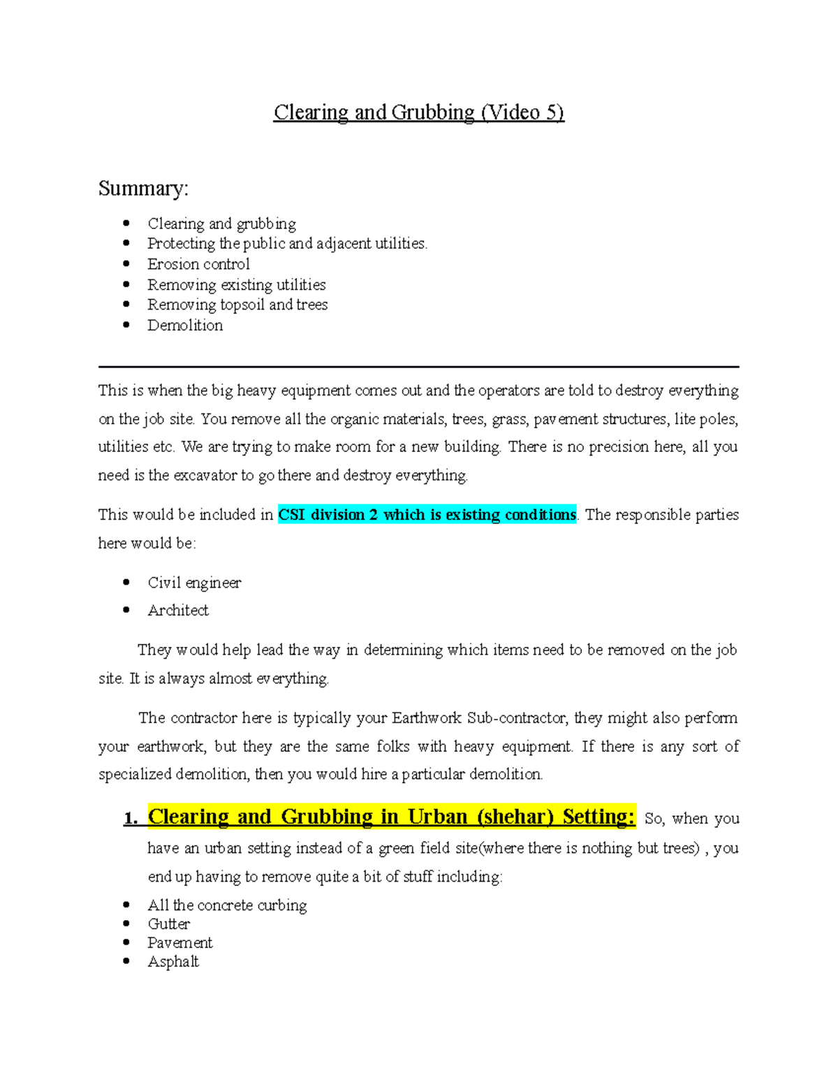 Clearing and Grubbing in construction - Clearing and Grubbing (Video 5 ...