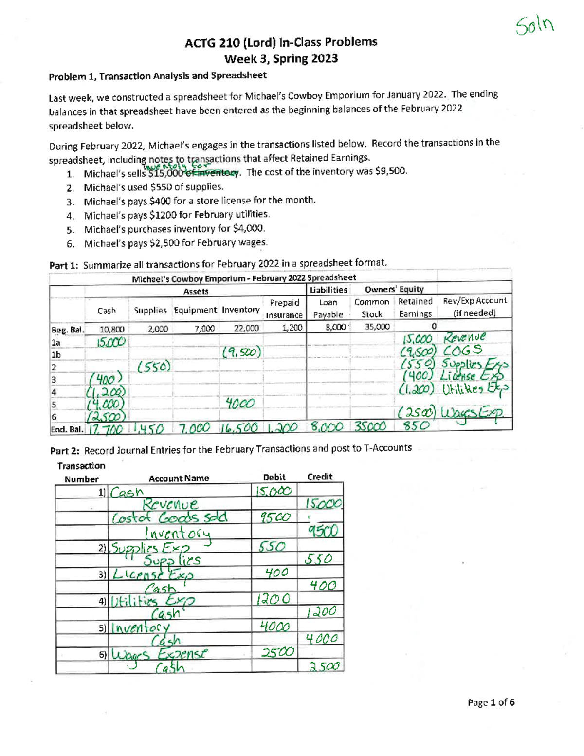 Week 3 In-class Solutions - ACTG 210 - Studocu