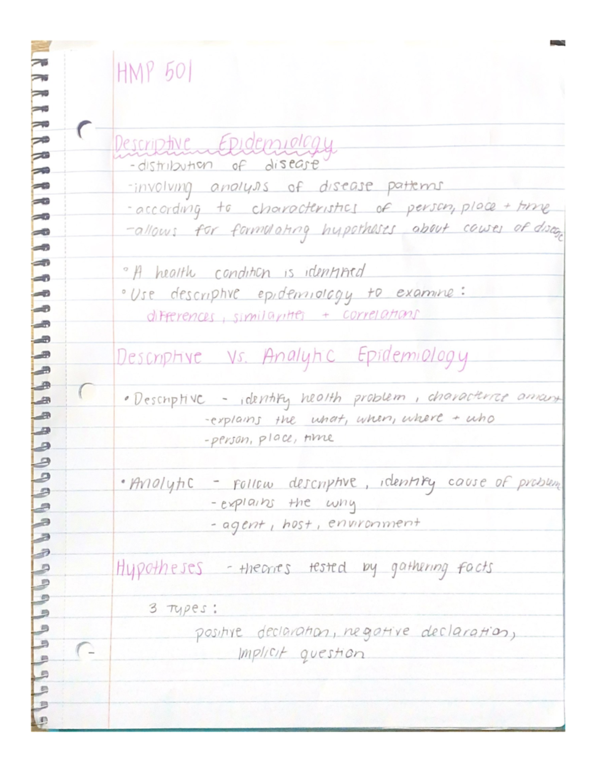 Hmp 501 notes 2 - HMP 501 - Studocu