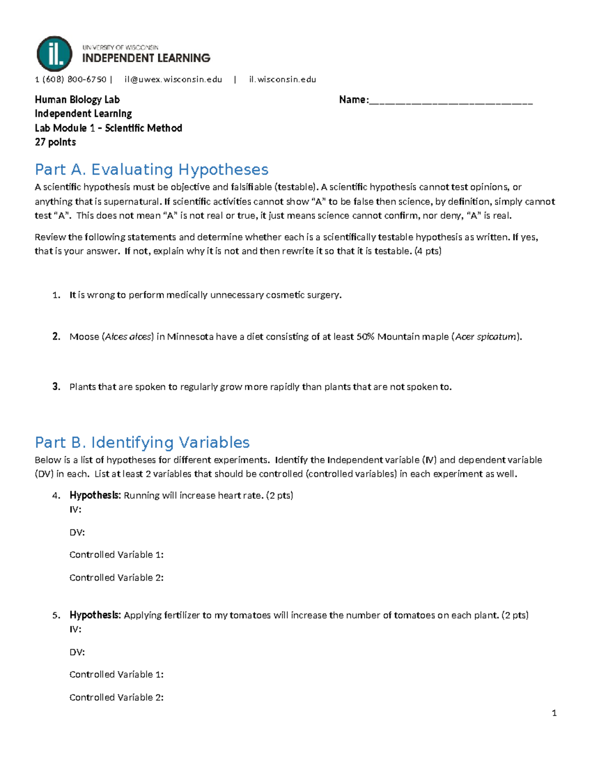 Lab 1 - lab - Human Biology Lab Name ...