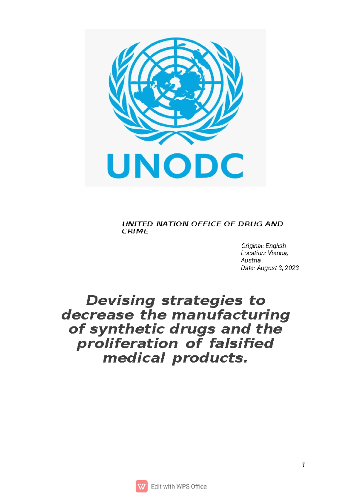 Unodc Report - hbiivducamxf - UNITED NATION OFFICE OF DRUG AND CRIME ...