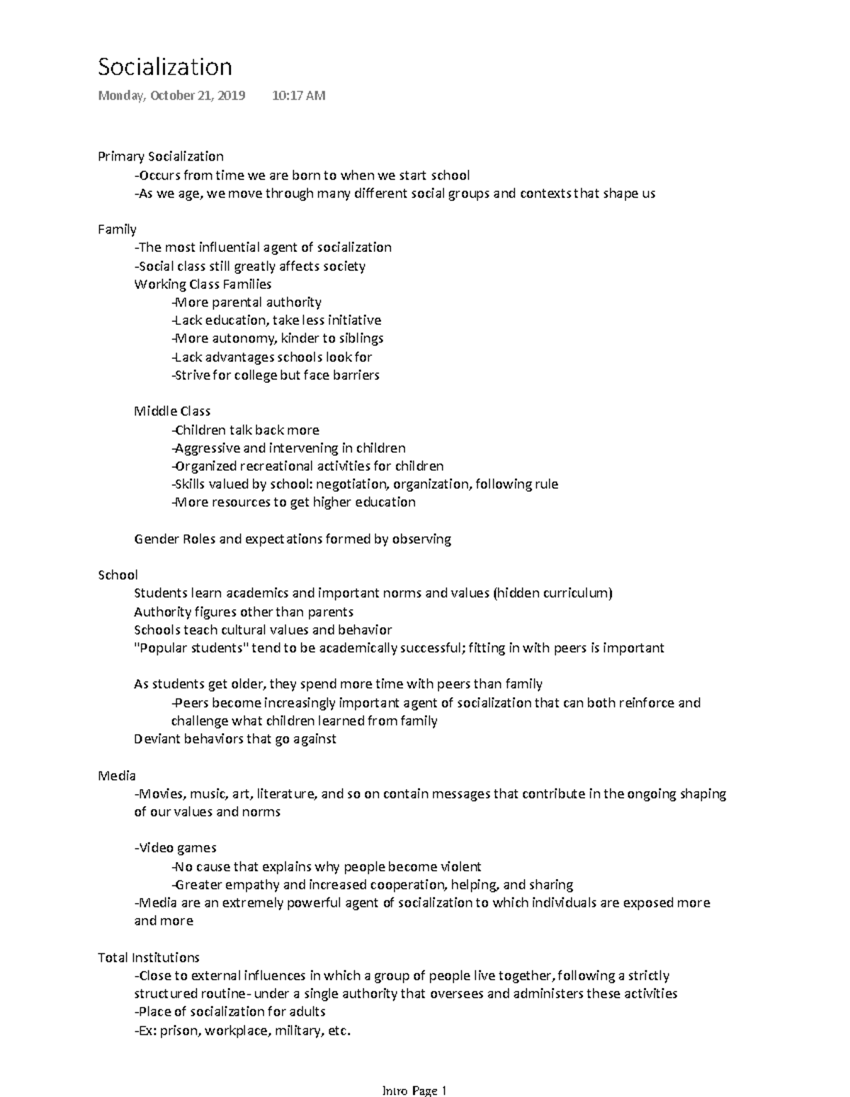 Sociology Socialization - Warning: TT: undefined function: 32 -Occurs from time we are born to ...