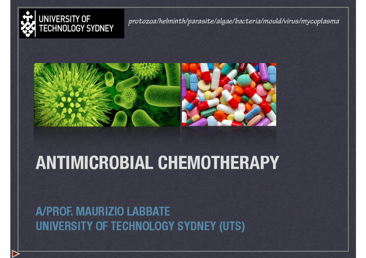 Week 5 Lecture (Antimicrobial chemotherapy) - - Studocu