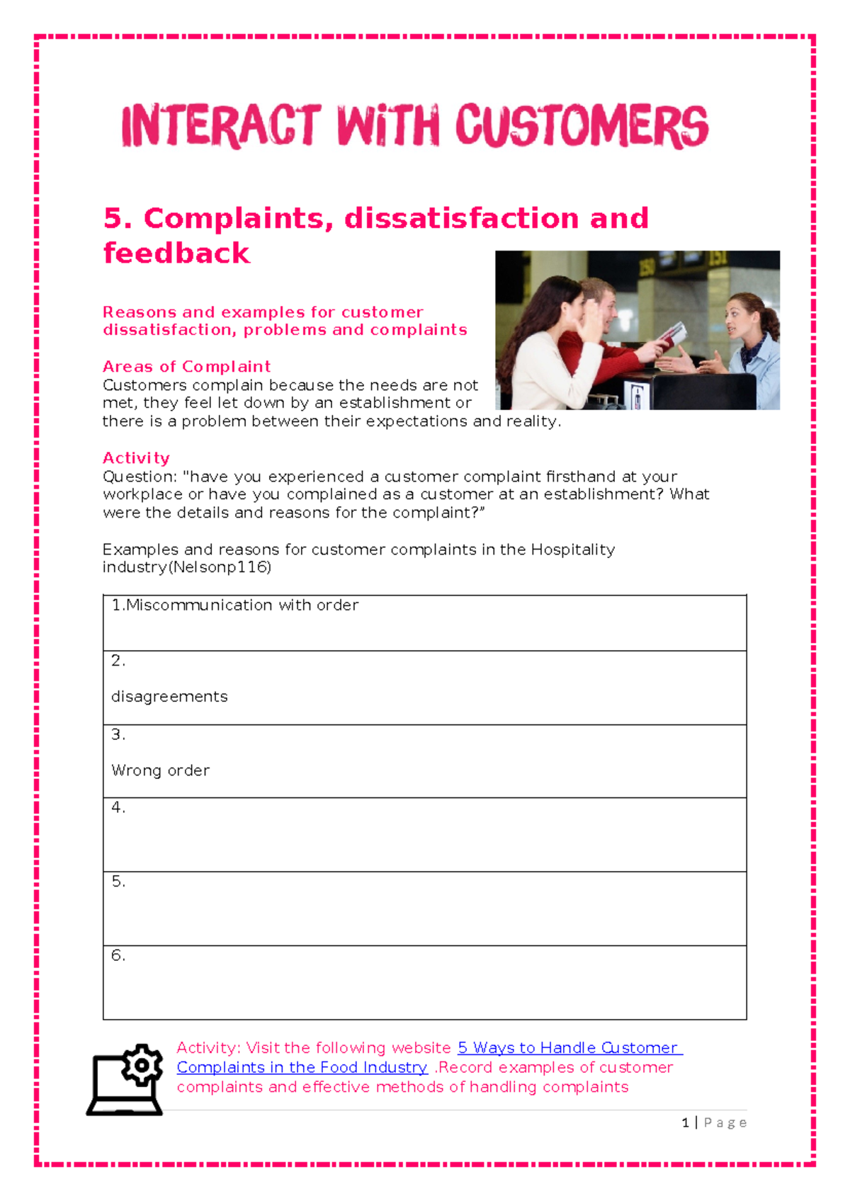 5. 2024 Customer Complaints - 5. Complaints, dissatisfaction and ...