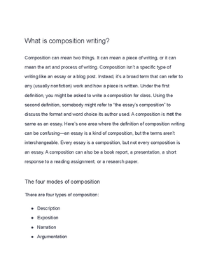 What is composition writing - What is composition writing? Composition ...
