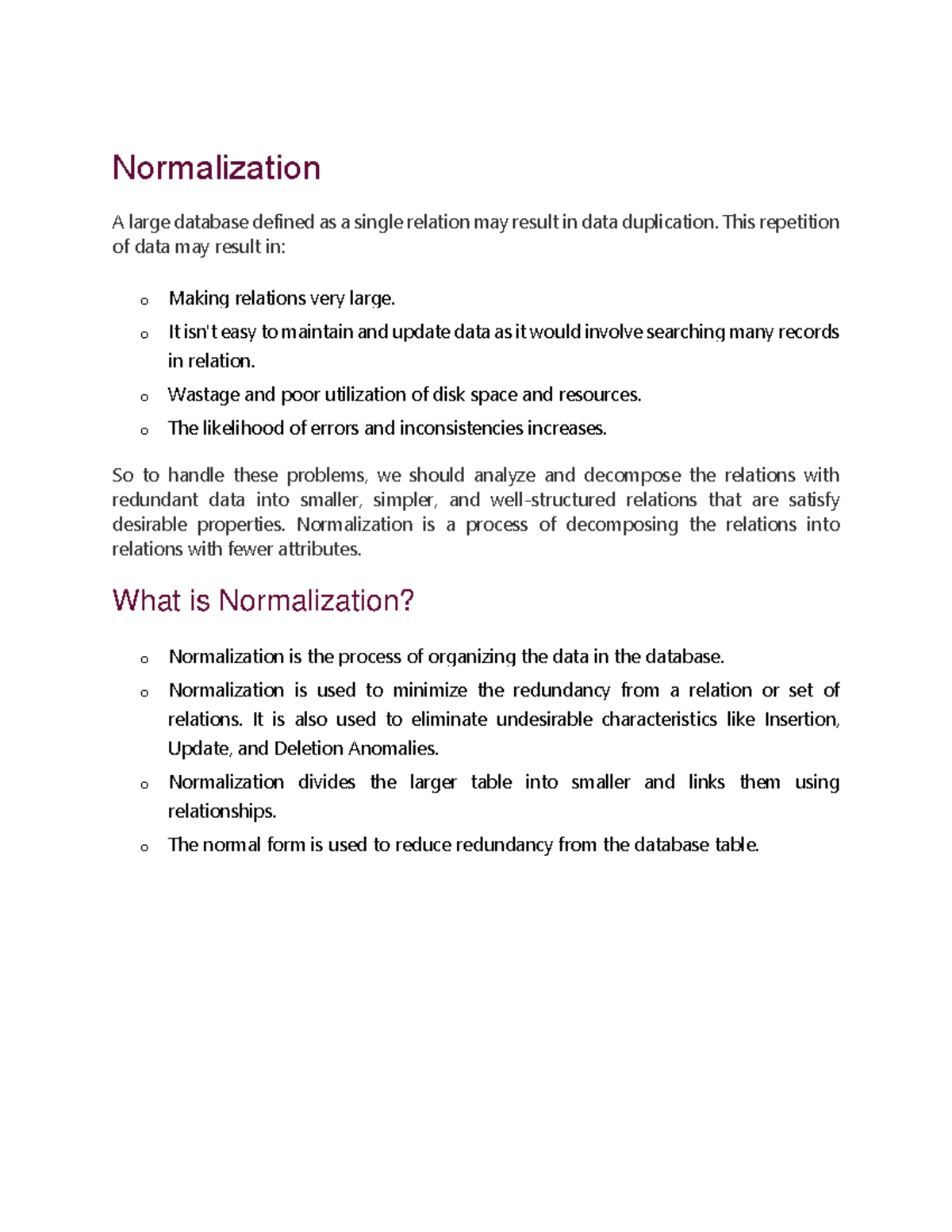 Normalization 2 - THOSE NOTES ARE OF DIPLOMA IN INFORMATION TECHNOLOGY ...