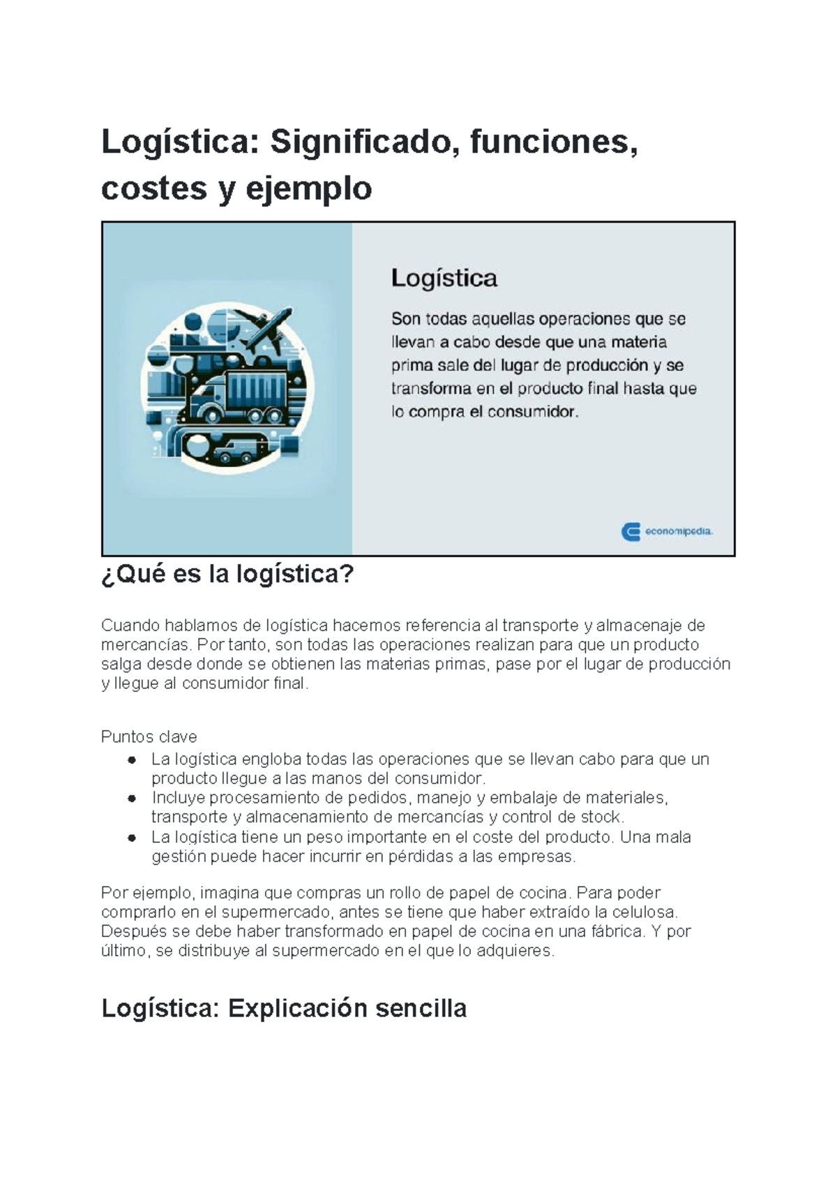 Logística Significado, funciones, etc - Logística: Significado ...