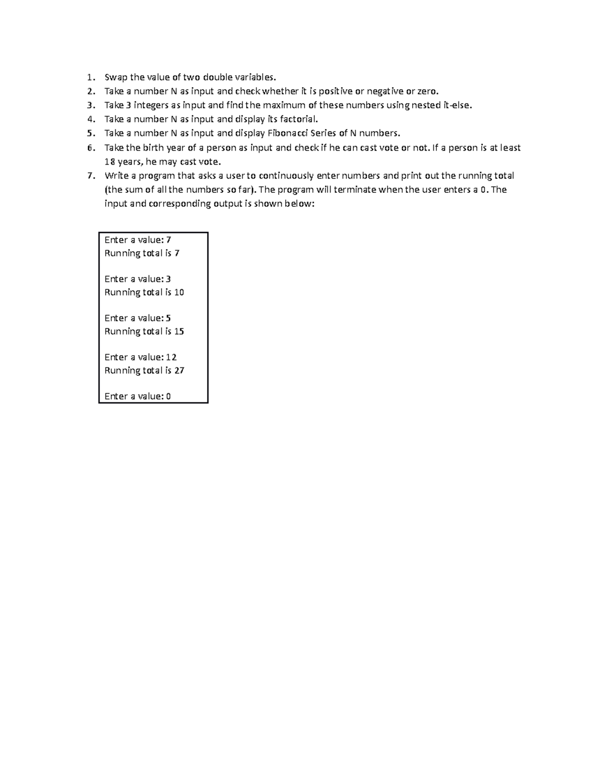 Practice problem 1 - Summary statistic and probability - Swap the value of two double variables ...
