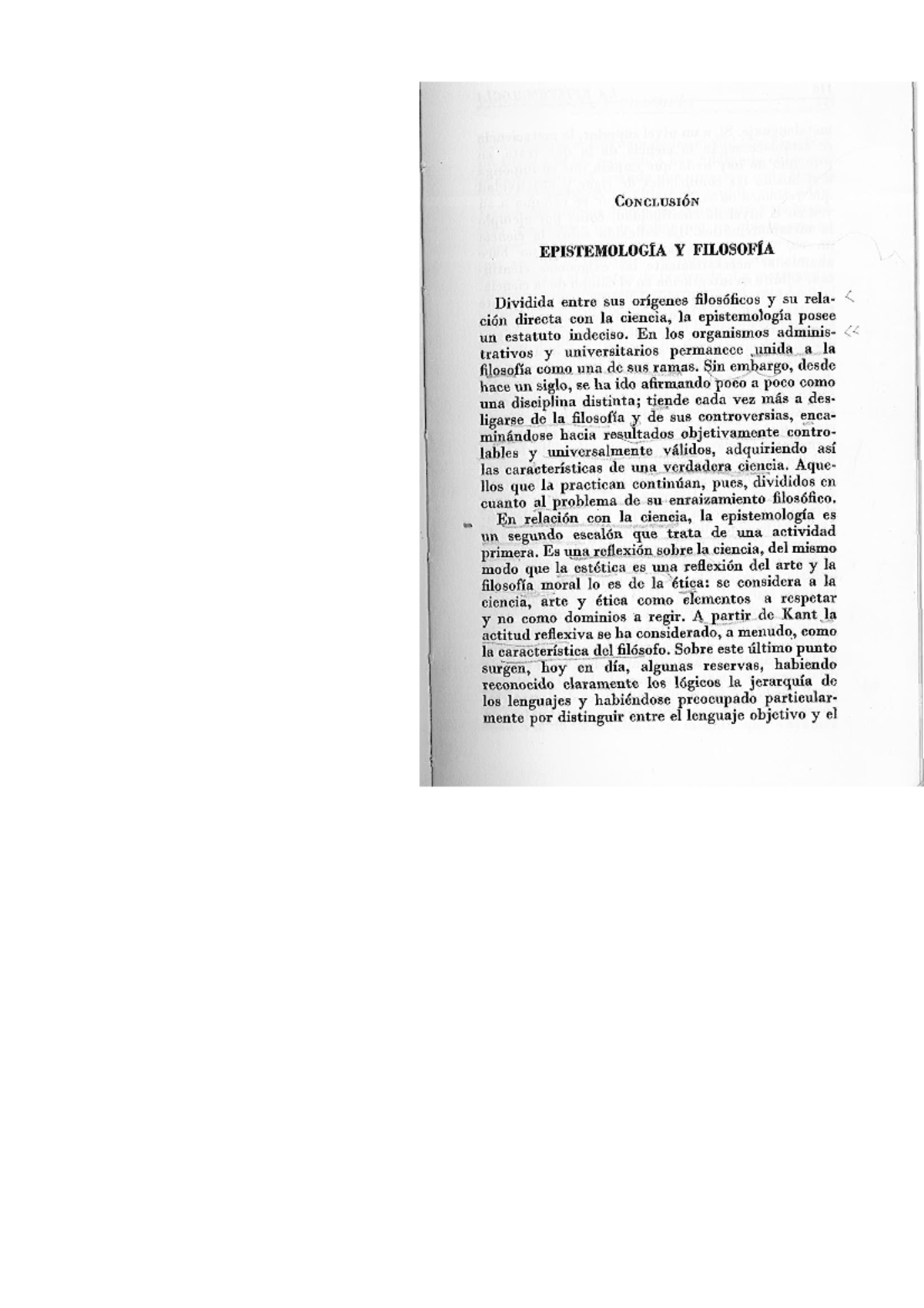 La Epistemología Conclusión - Filosofia Del Derecho - Studocu