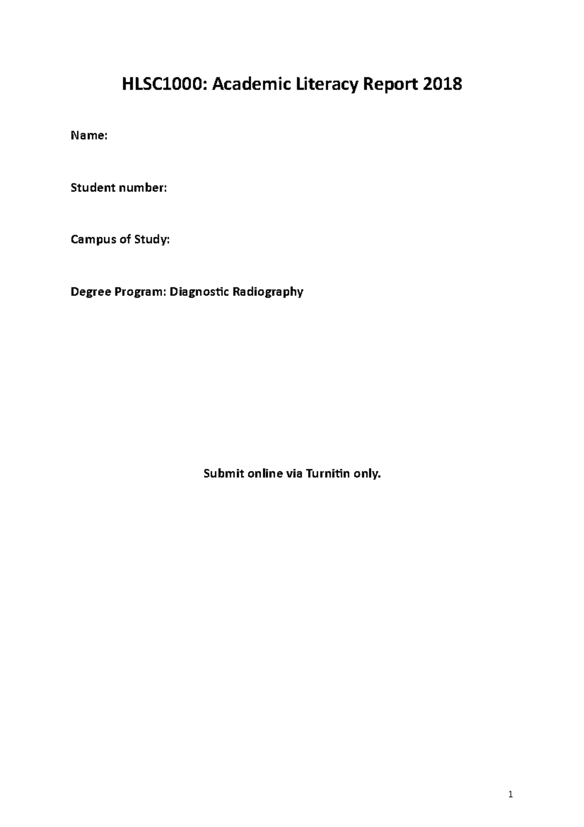 2018 Academic Literacy Report - 1 2 3 A comparison of student attitudes ...