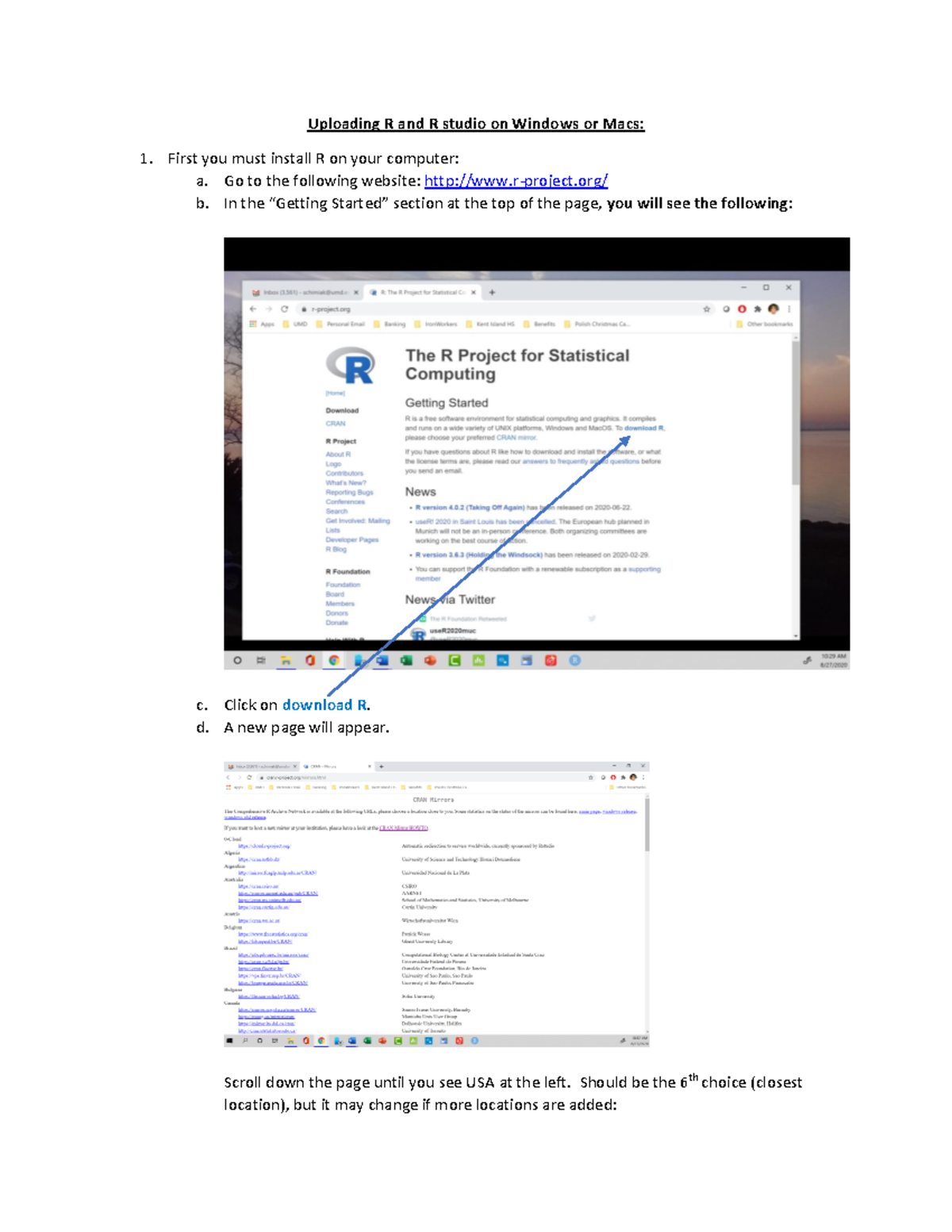 Downloading R and RStudio - Uploading R and R studio on Windows or Macs ...