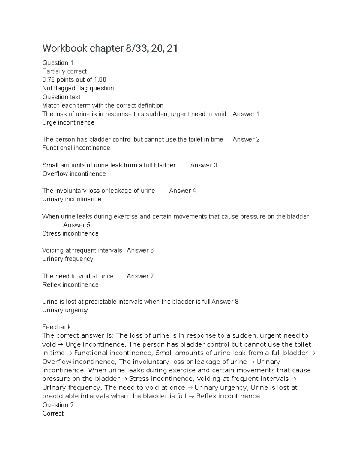 Workbook chapter 8 33, 20, 21 - Workbook chapter 8/33, 20, 21 Question ...