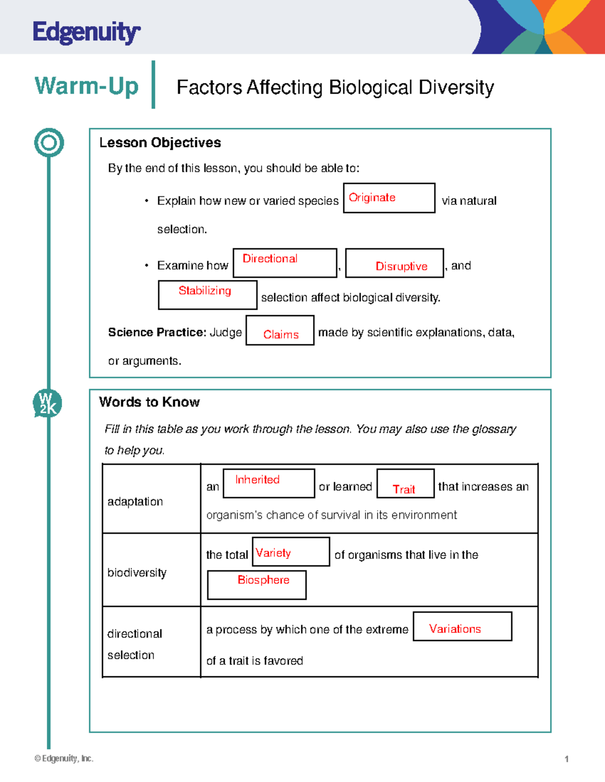 Factors Affecting Biological Diversity - Warm-Up Lesson Objectives By ...