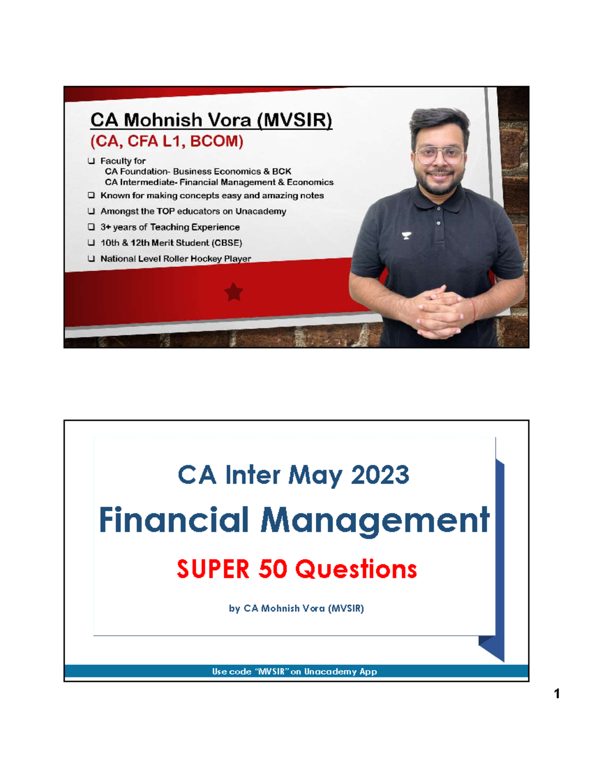 FM Super 50 Mvsir - read it - Use code “MVSIR” on Unacademy App CA ...